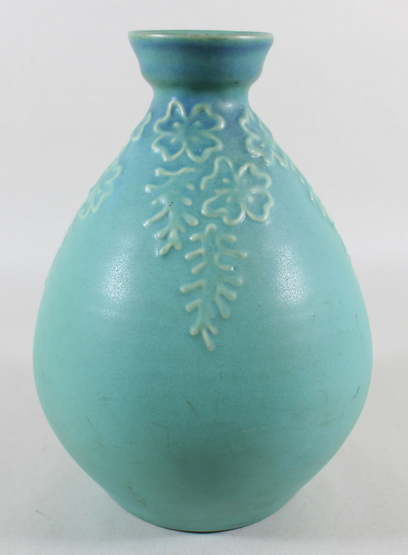 Van Briggle Flower & Leaf Hand Decorated Vase
