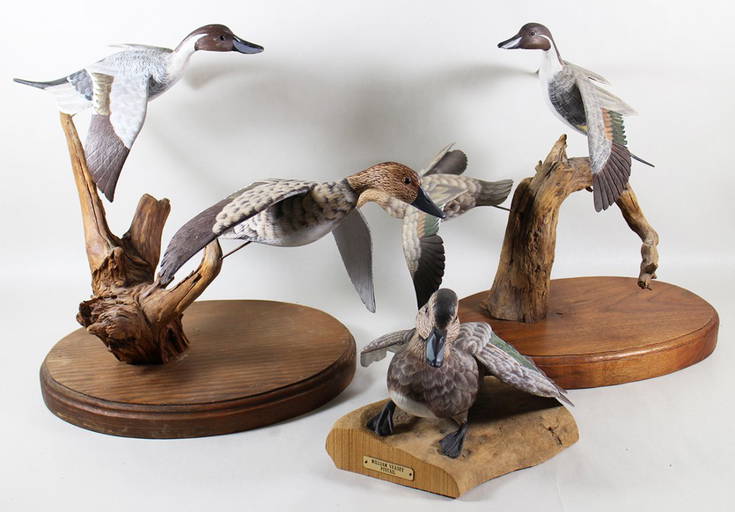 (3) William Veasey Bird Decoys