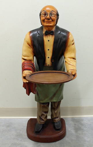 Butler W/ Tray Statue