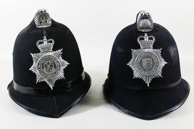 (2) British Police Helmets