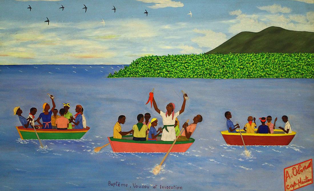 Antoine Obin Haitian Voodoo Baptism Painting