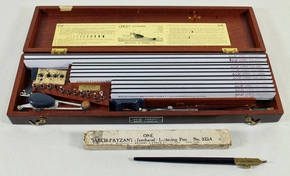 Vintage Keuffel & Esser Leroy Lettering Set & Pen