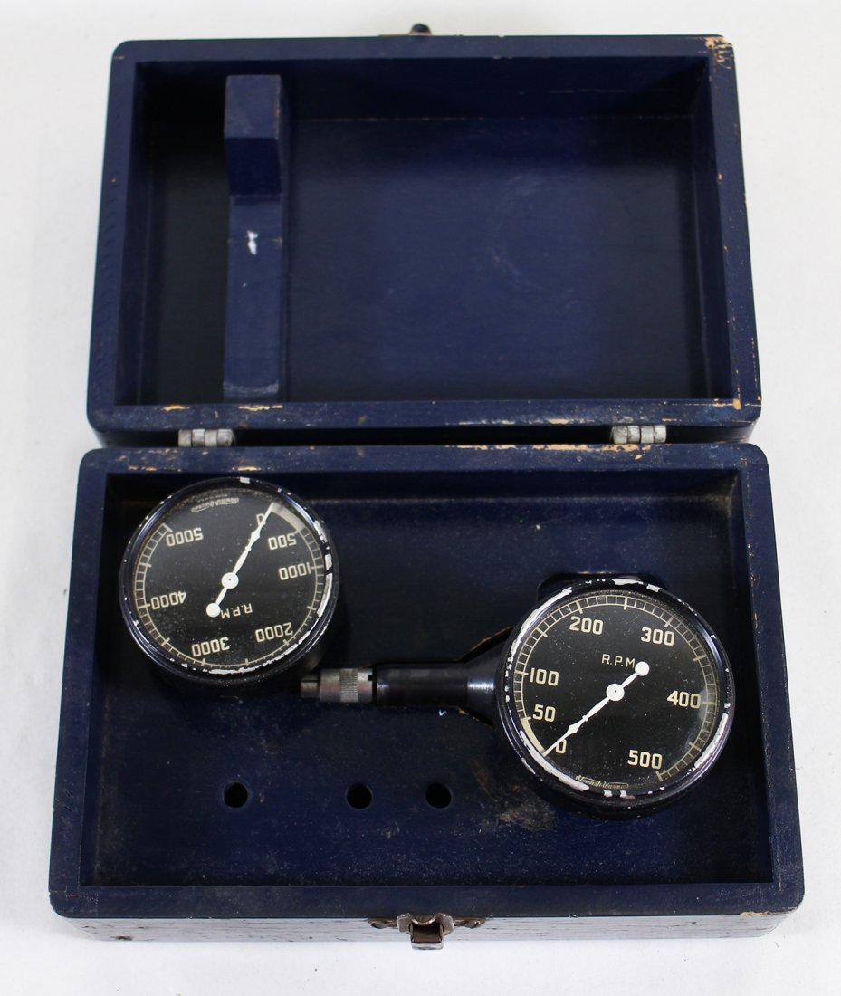 Vintage Stewart Warner Tachometer Gauge With Box