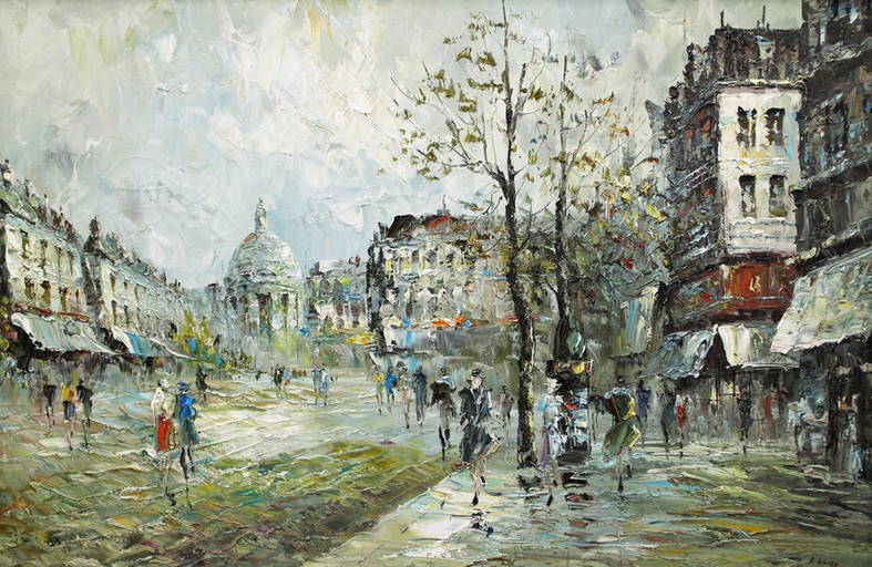 R. Davey European Oil On Canvas Painting