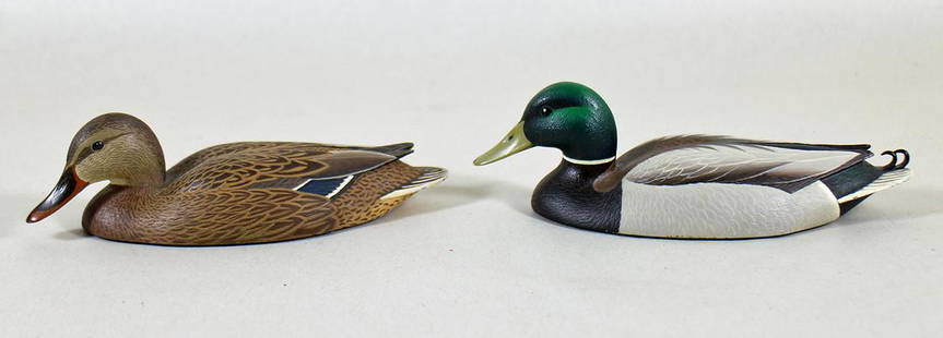 (2) Cartier Mallard Drake Bronze Figurines
