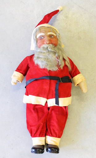 Vintage Folk Art Cloth Santa Claus
