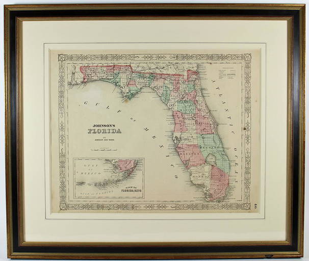 19TH CENTURY MAP OF FLORIDA - Oct 09, 2021 | Vero Beach Auction in FL