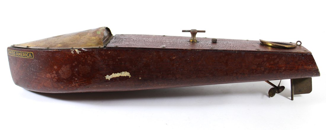 Antique Mengel Playthings "miss America" Toy Boat