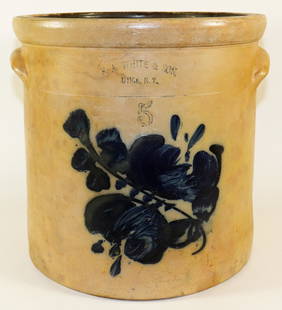 White Hall Ill 12 Gallon Stoneware Crock W/bail Handles