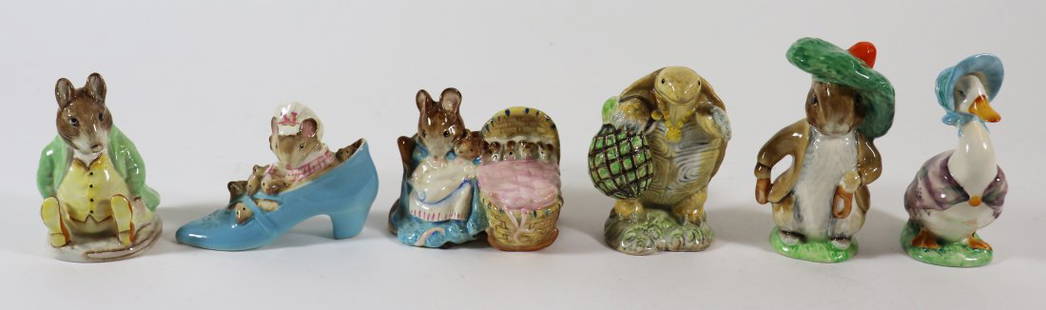 (6) Vintage Beatrix Potter Beswick Figurines