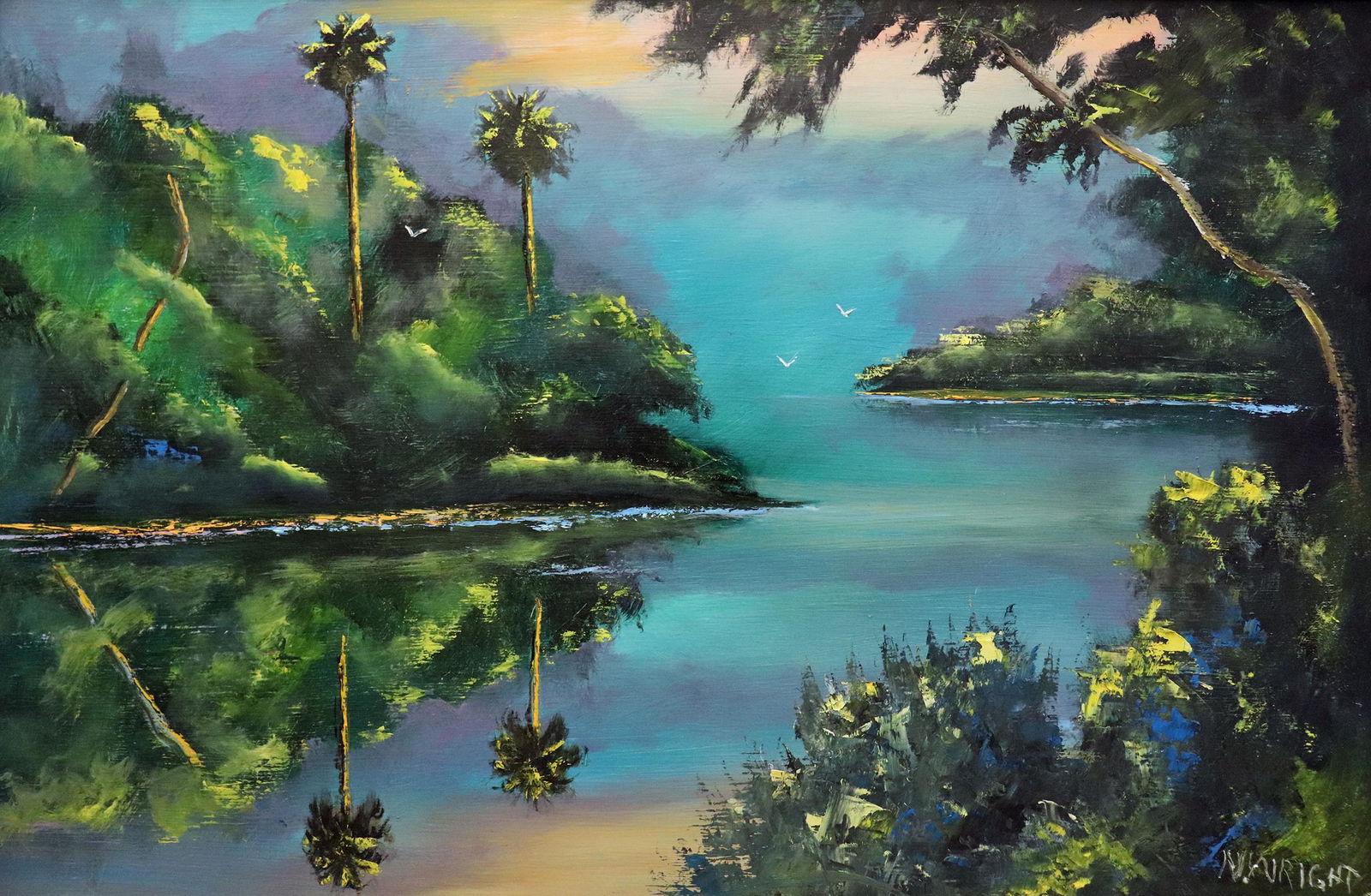 NORMAN WRIGHT FLORIDA NIGHT INLET PAINTING (#0041) on Jan 14, 2023 ...