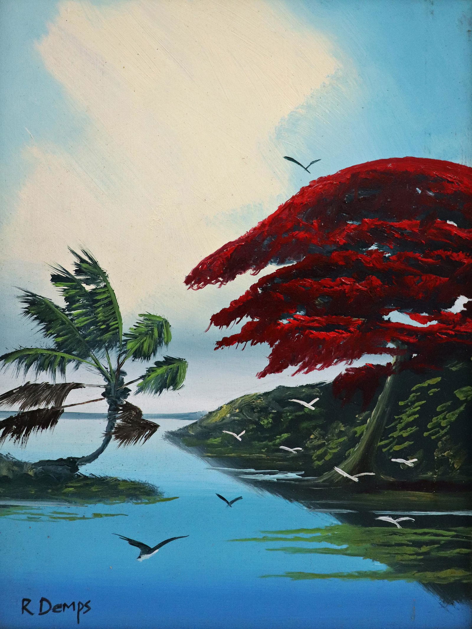 Rodney Demps Poinciana & Palm Highwaymen Painting