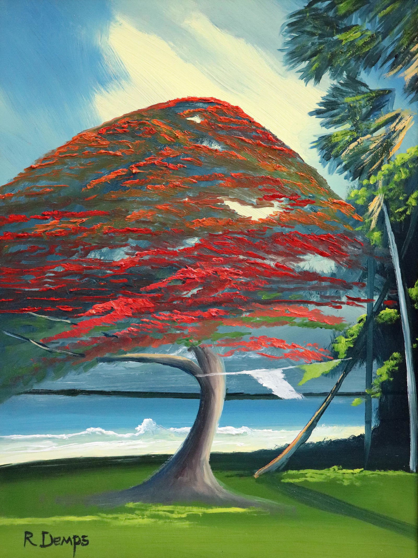 Rodney Demps Poinciana Tree Highwaymen Painting