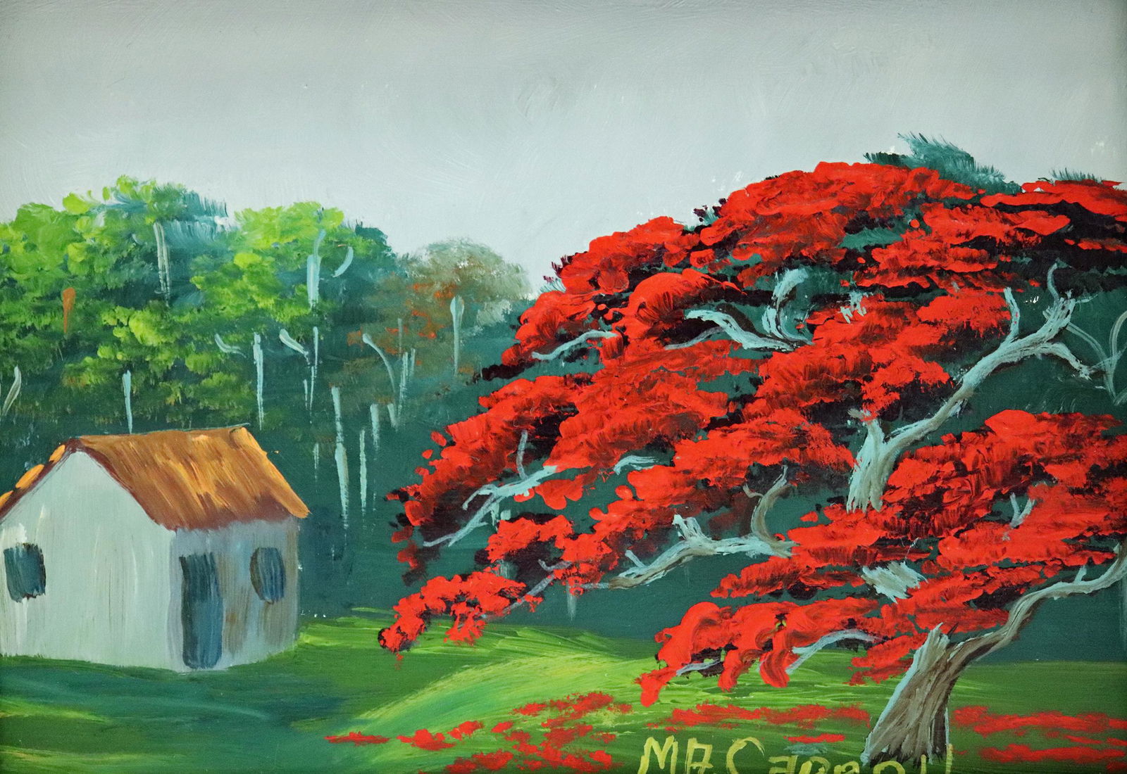 MARY ANN CARROLL POINCIANA TREE HIGHWAYMEN PAINTING (#0083) on Jan 14 ...