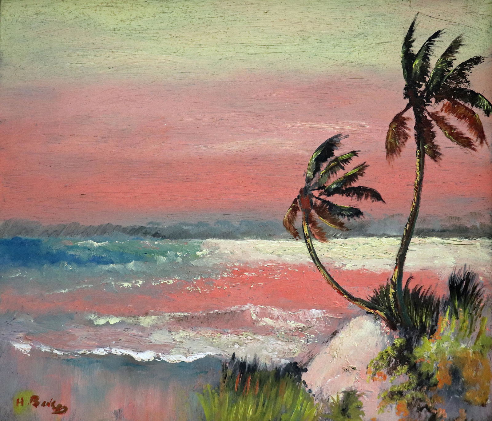 Hezekiah Baker Pink Sunset Highwaymen Painting