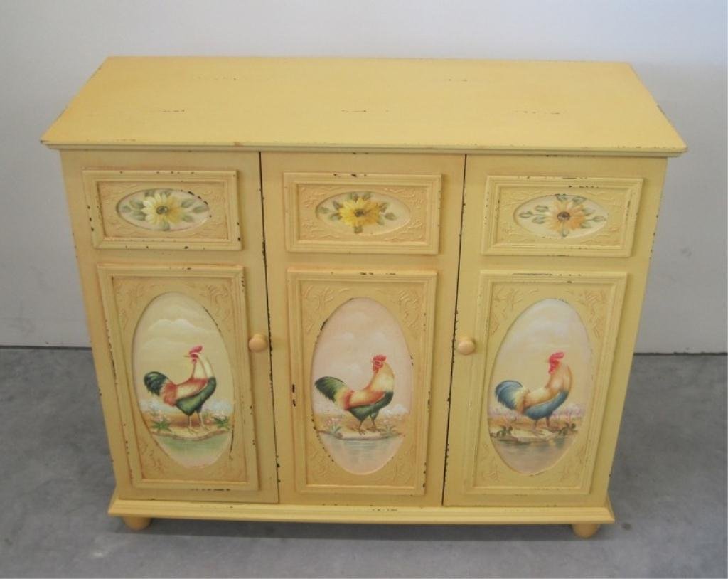 247: PAINTED ROOSTER CABINET