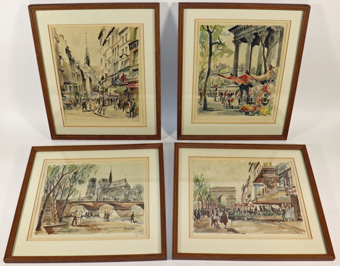 (4) French Lithographs By Herbelot Auction