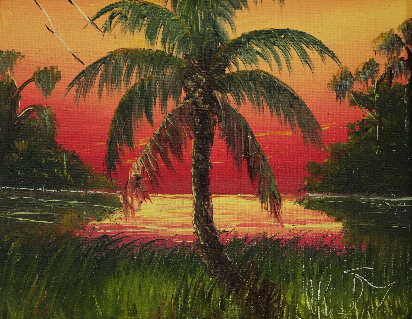 Issac Knight Sunset Palm Highwaymen Painting Auction