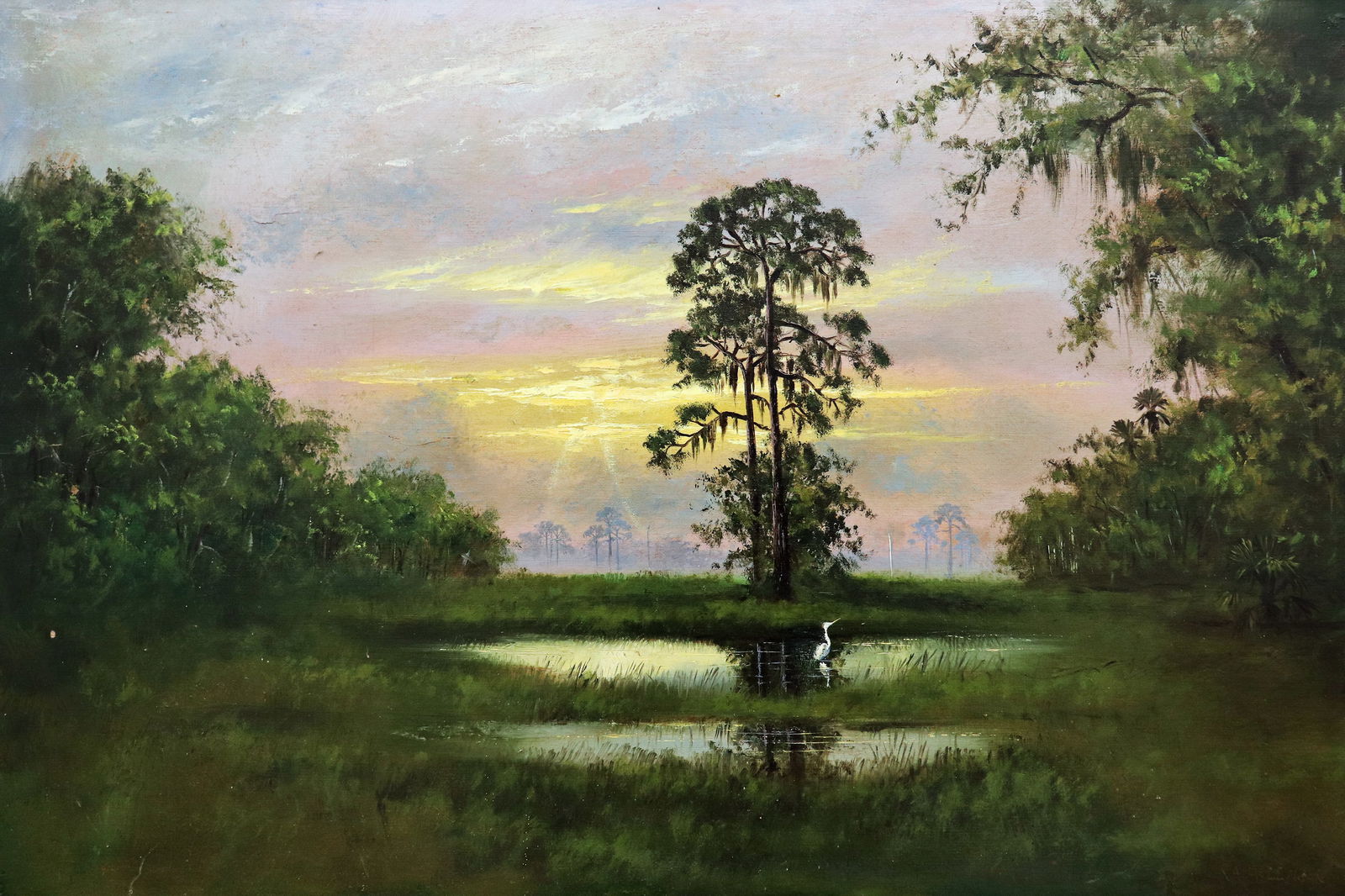Roy Mclendon Backwoods Sunset Highwaymen Painting Auction