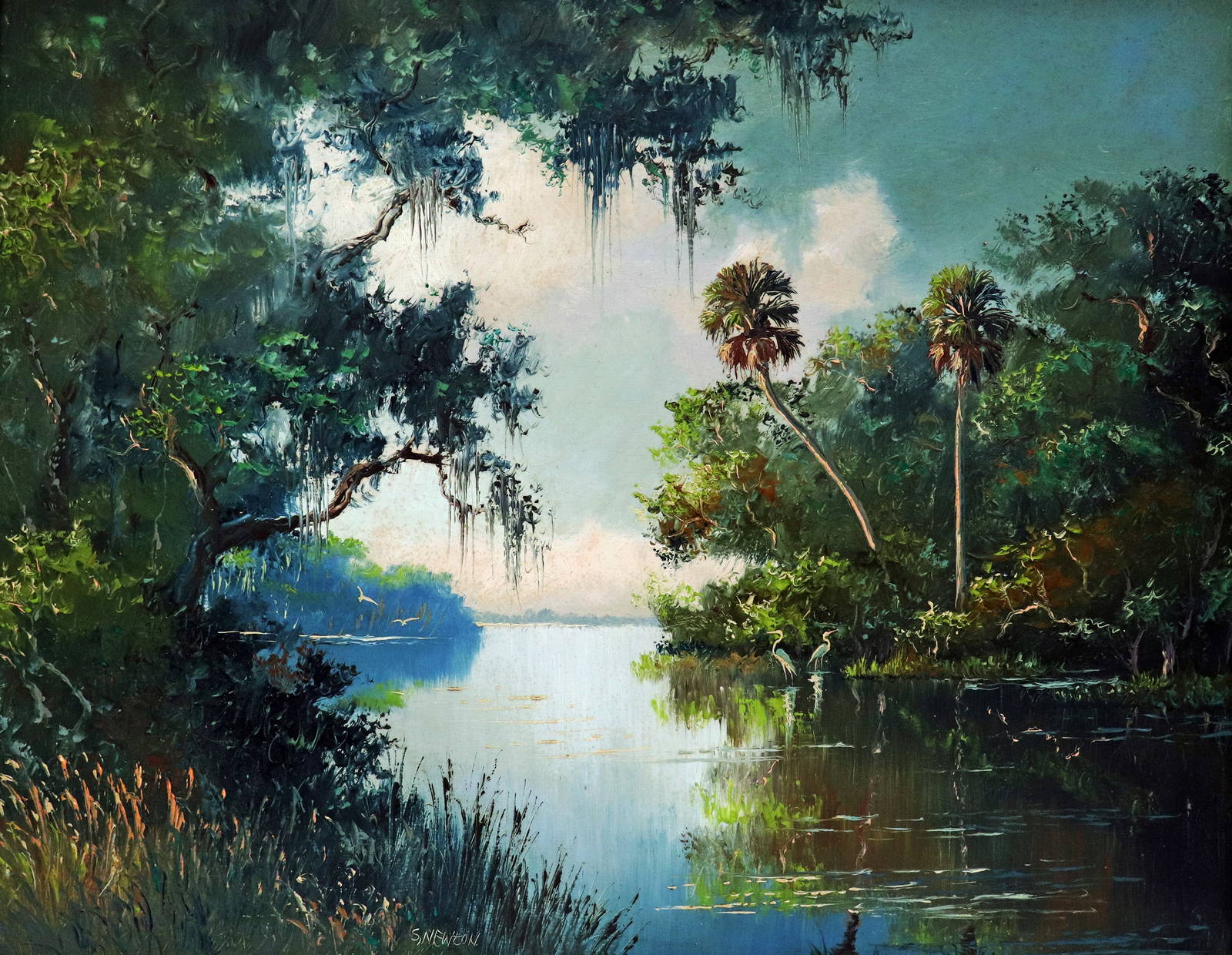 Sam Newton Backwoods Inlet Highwaymen Painting Auction