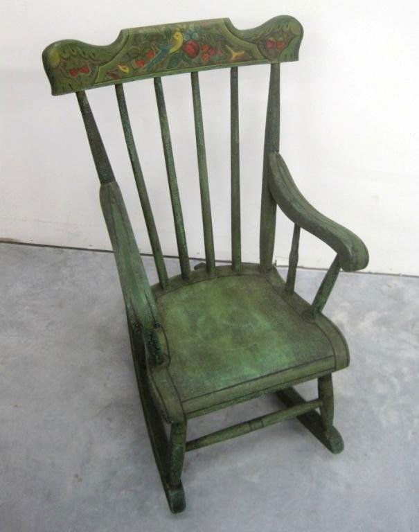 ANTIQUE CHILD ROCKER - FOLK ART