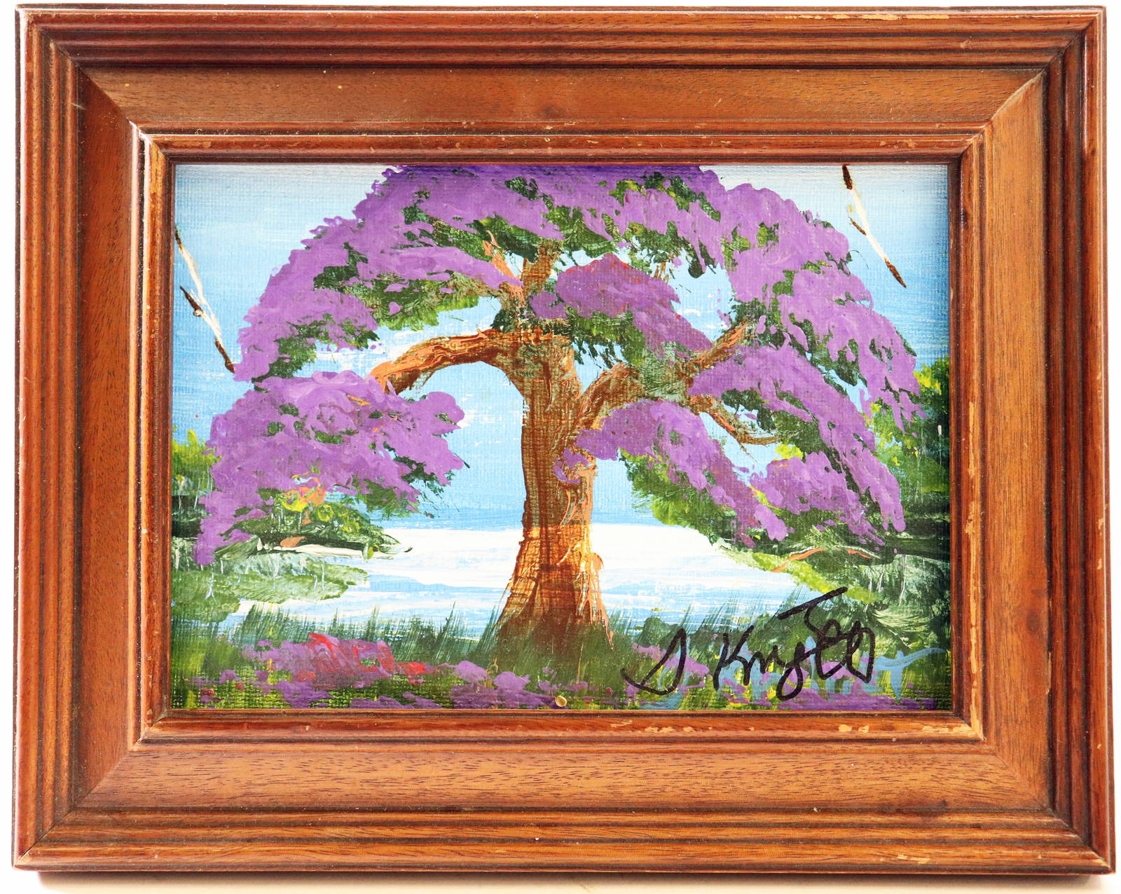 Issac Knight Purple Jacaranda Highwaymen Painting Auction