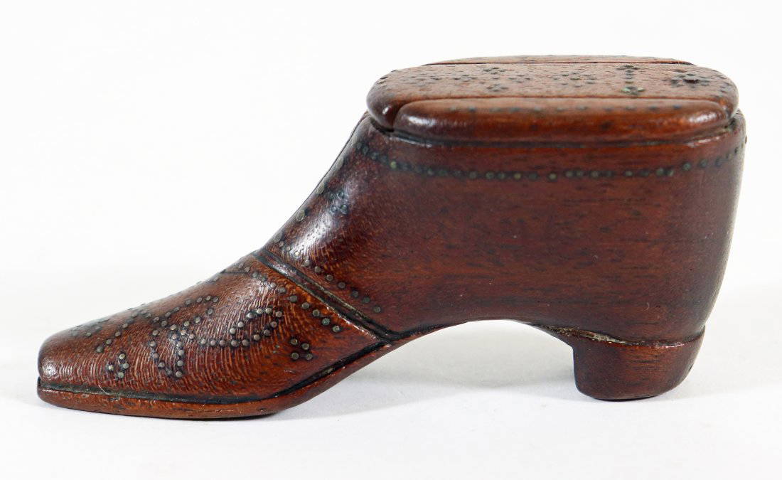 19th Century English Carved Shoe Snuff Box Auction