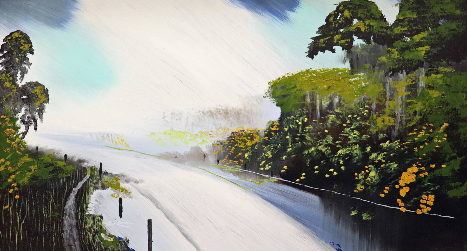 Rodney Demps Misty Florida Highwaymen Painting Auction