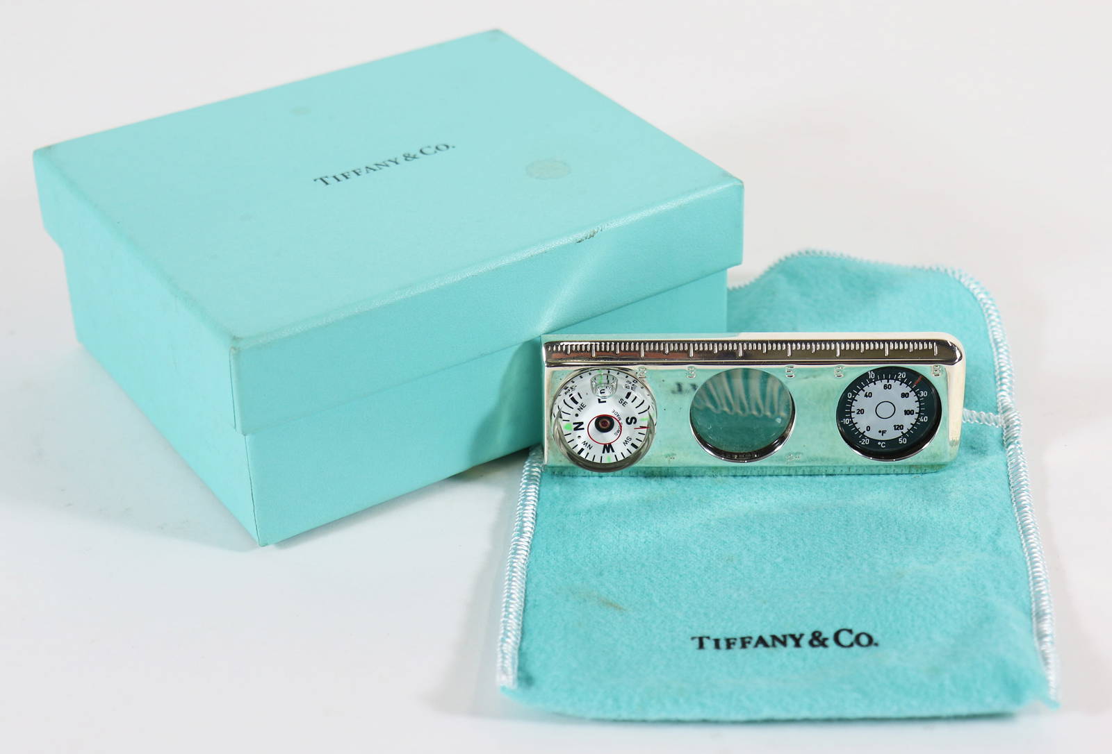 Tiffany & Co Sterling Compass Ruler Magnifier Auction