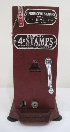 Vintage Schermack 4 Four Cent Stamp Machine