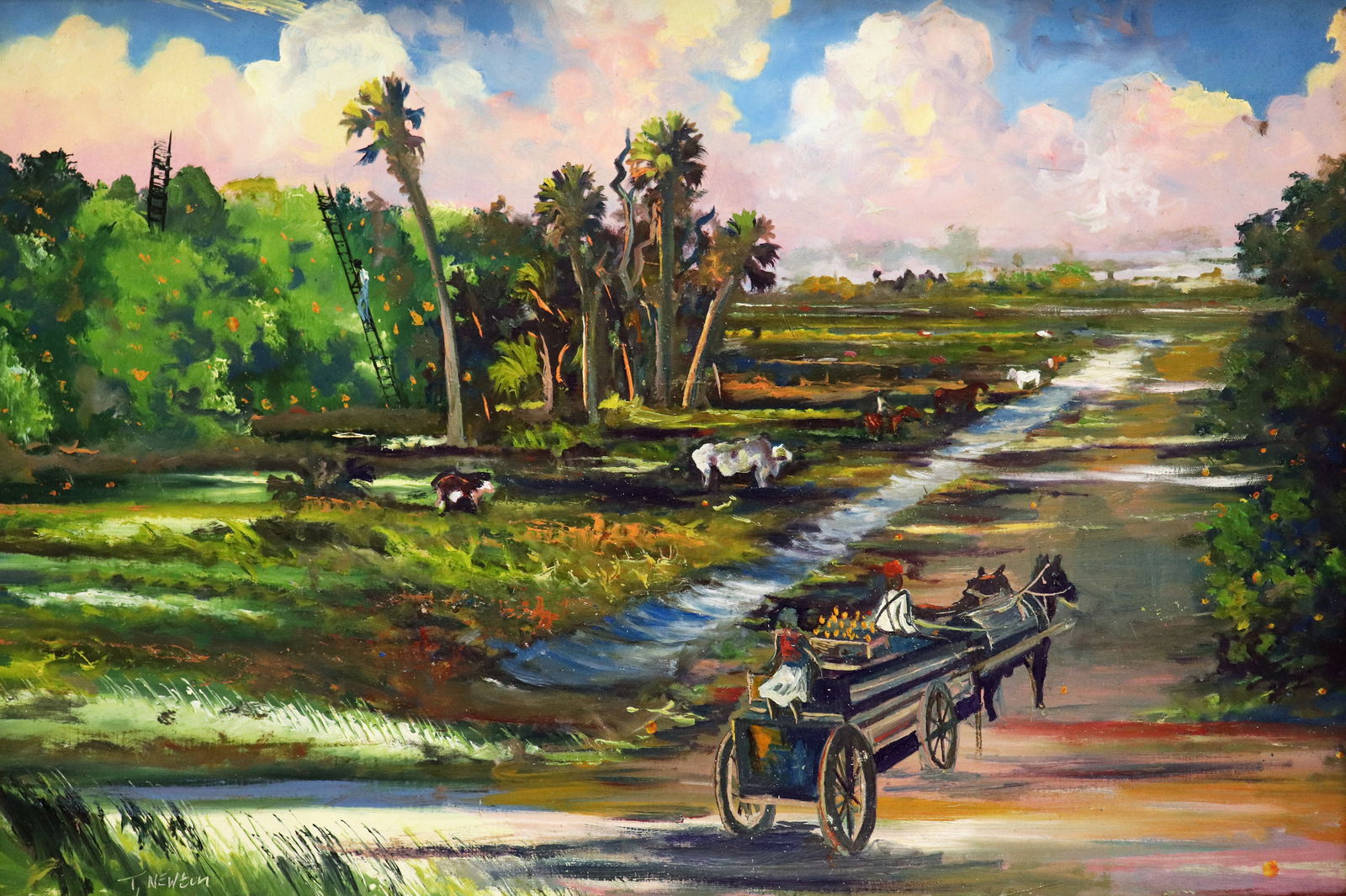 Tracy Newton Florida Orange Grove Painting Auction