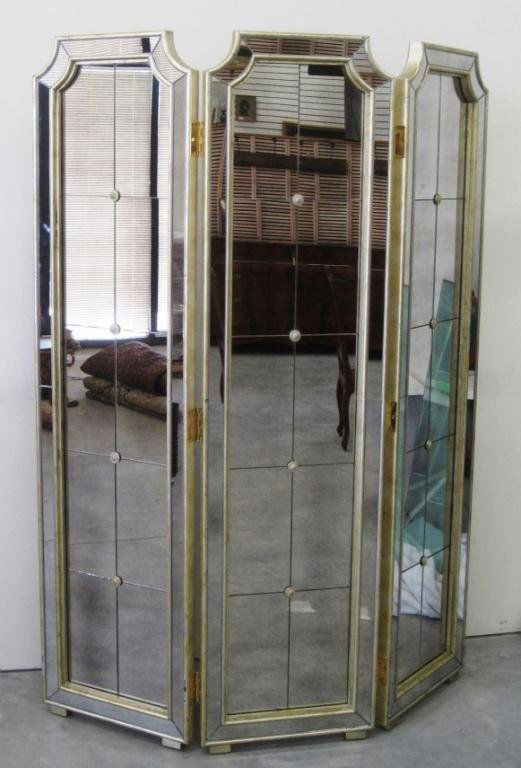 MIRROR ROOM DIVIDER 3 PANEL SCREEN : Lot 74