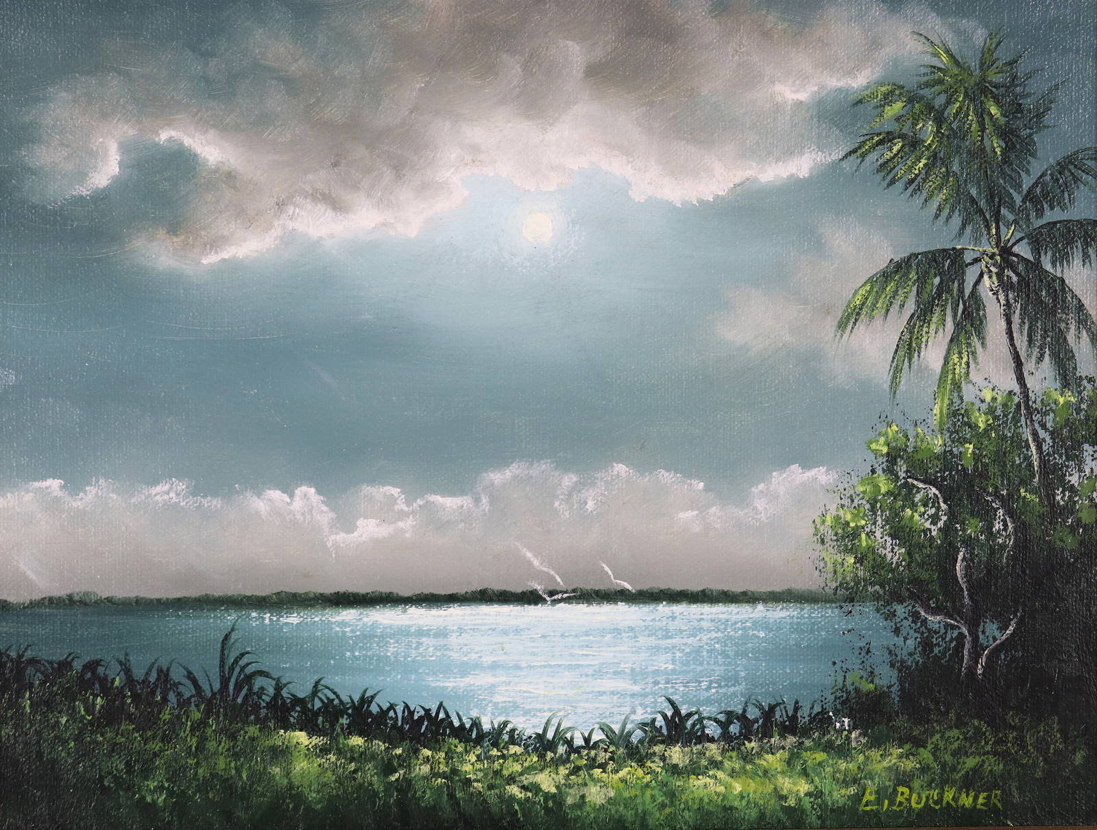 Ellis Buckner Moonlit River Highwaymen Painting Auction