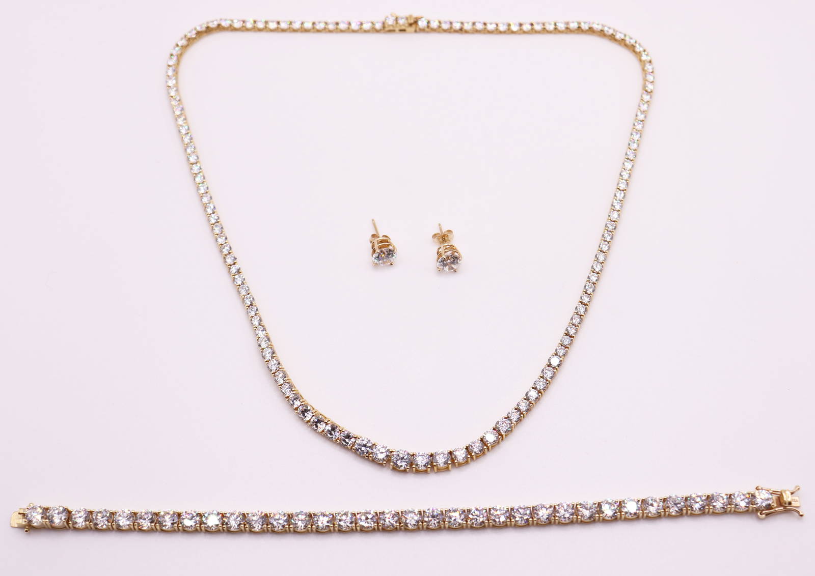 14k Gold Cz Jewelry Collection Auction