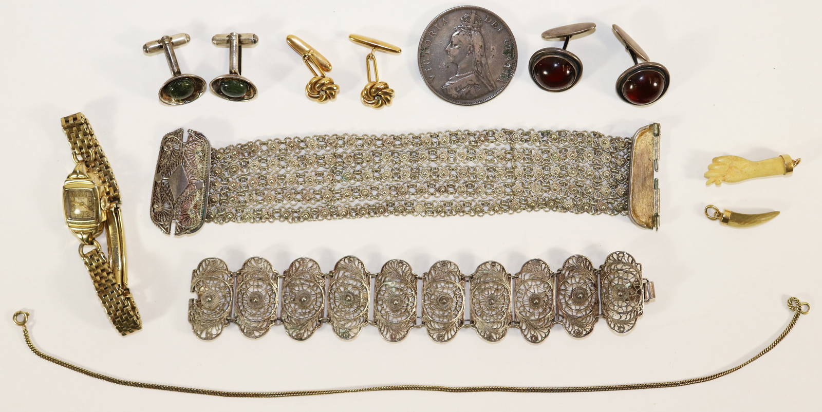 Vintage Silver & Gold Jewelry Collection Auction