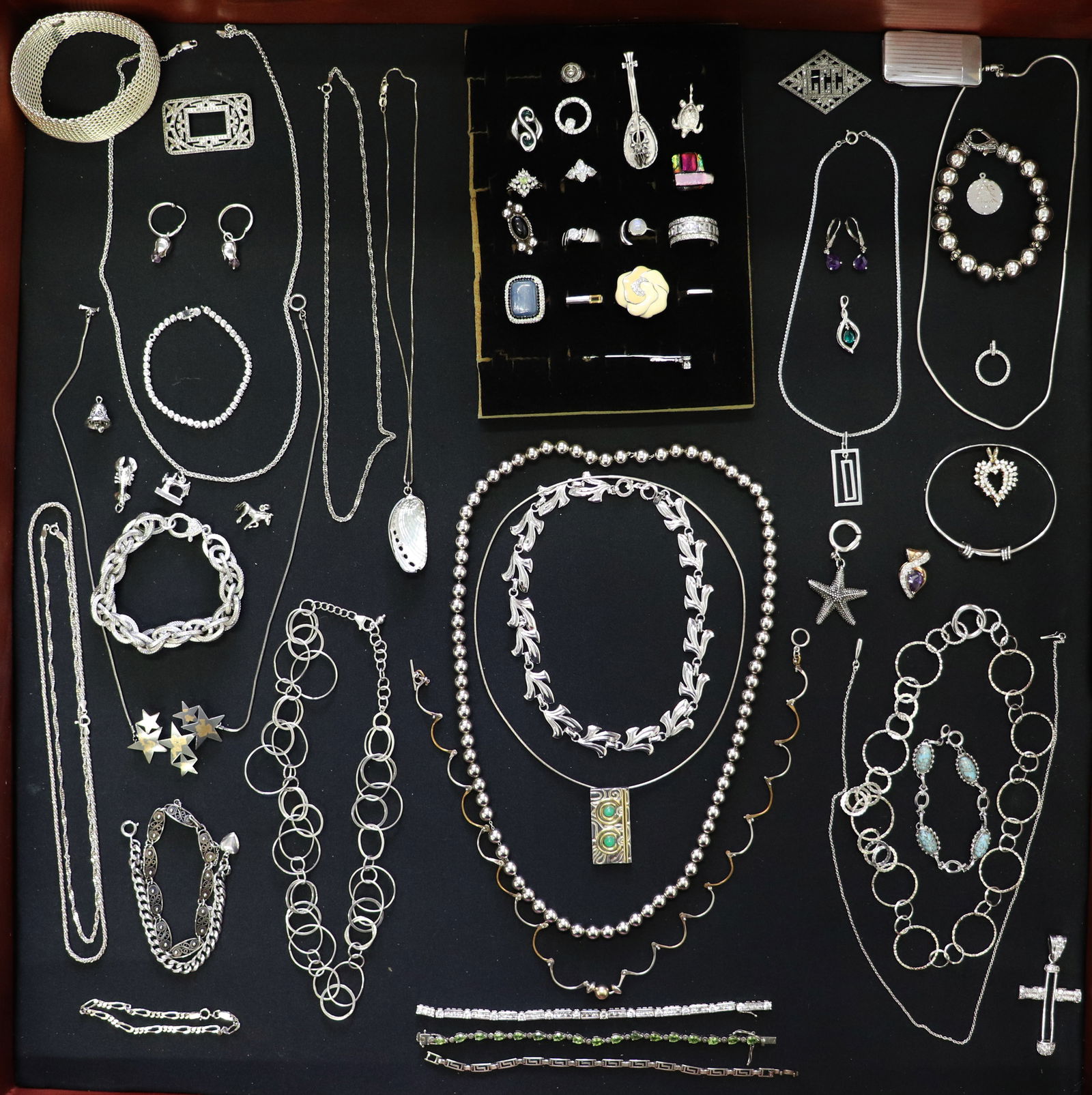 Vintage Sterling Silver Jewelry Collection Auction