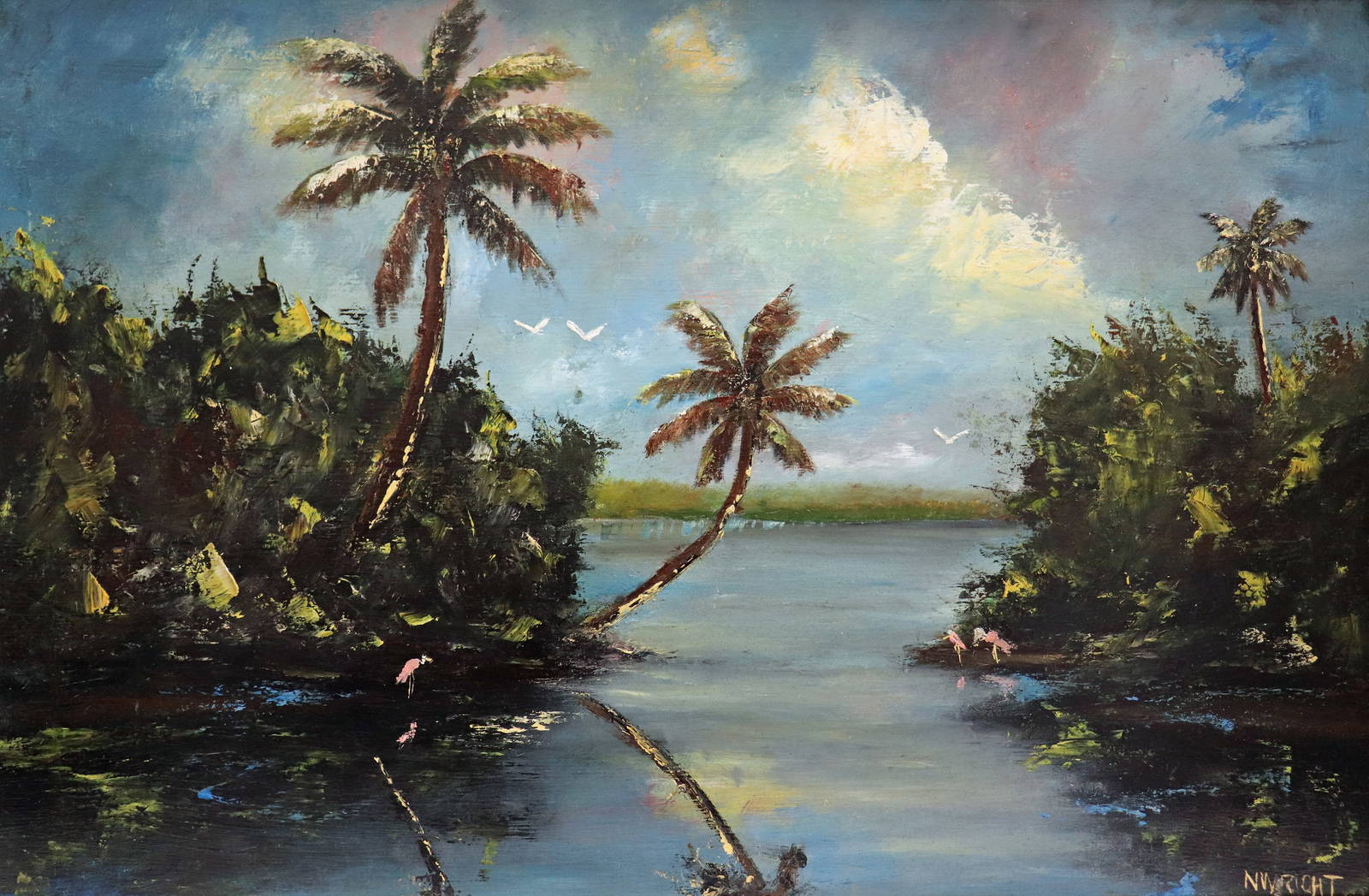 Norman Wright Florida Inlet Painting Auction