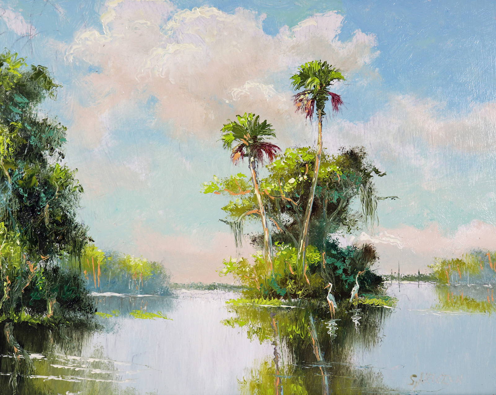 Sam Newton Backwoods Palms Highwaymen Painting Auction