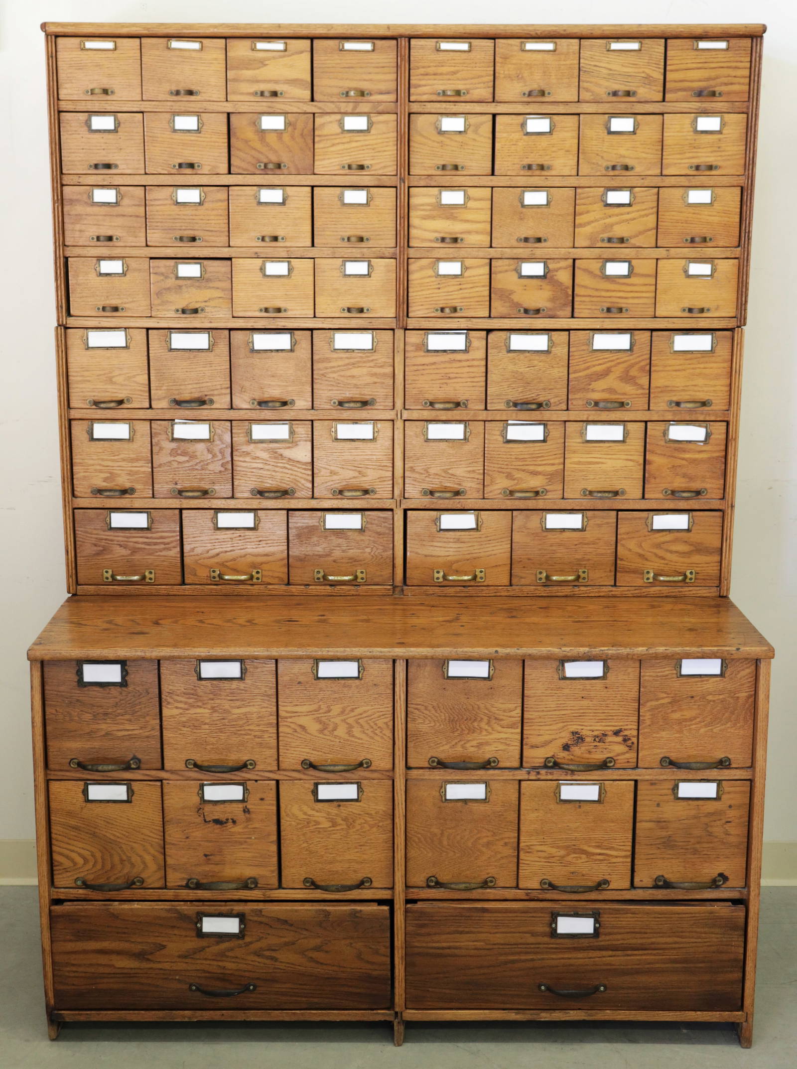 Antique Oak General Store Apothecary Cabinet Auction