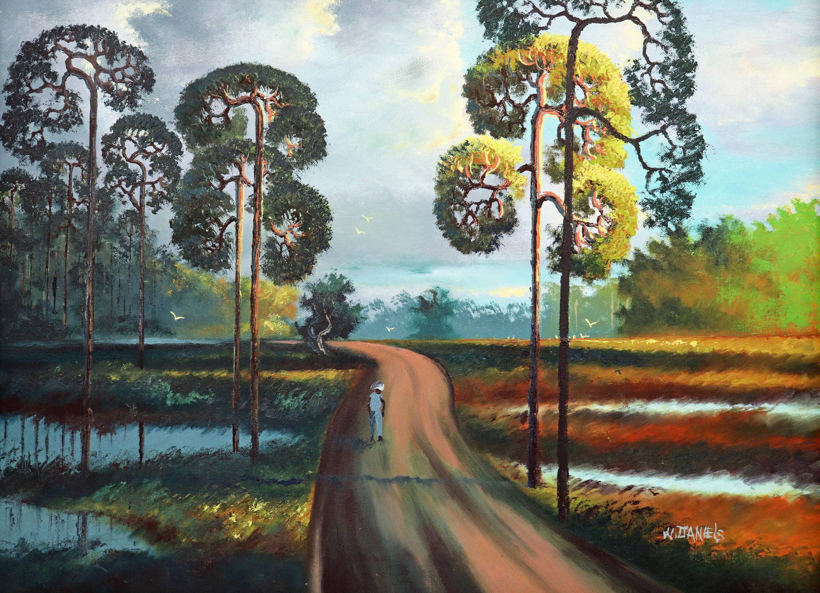 Willie Daniels Dirt Road Pines Highwaymen Painting Auction