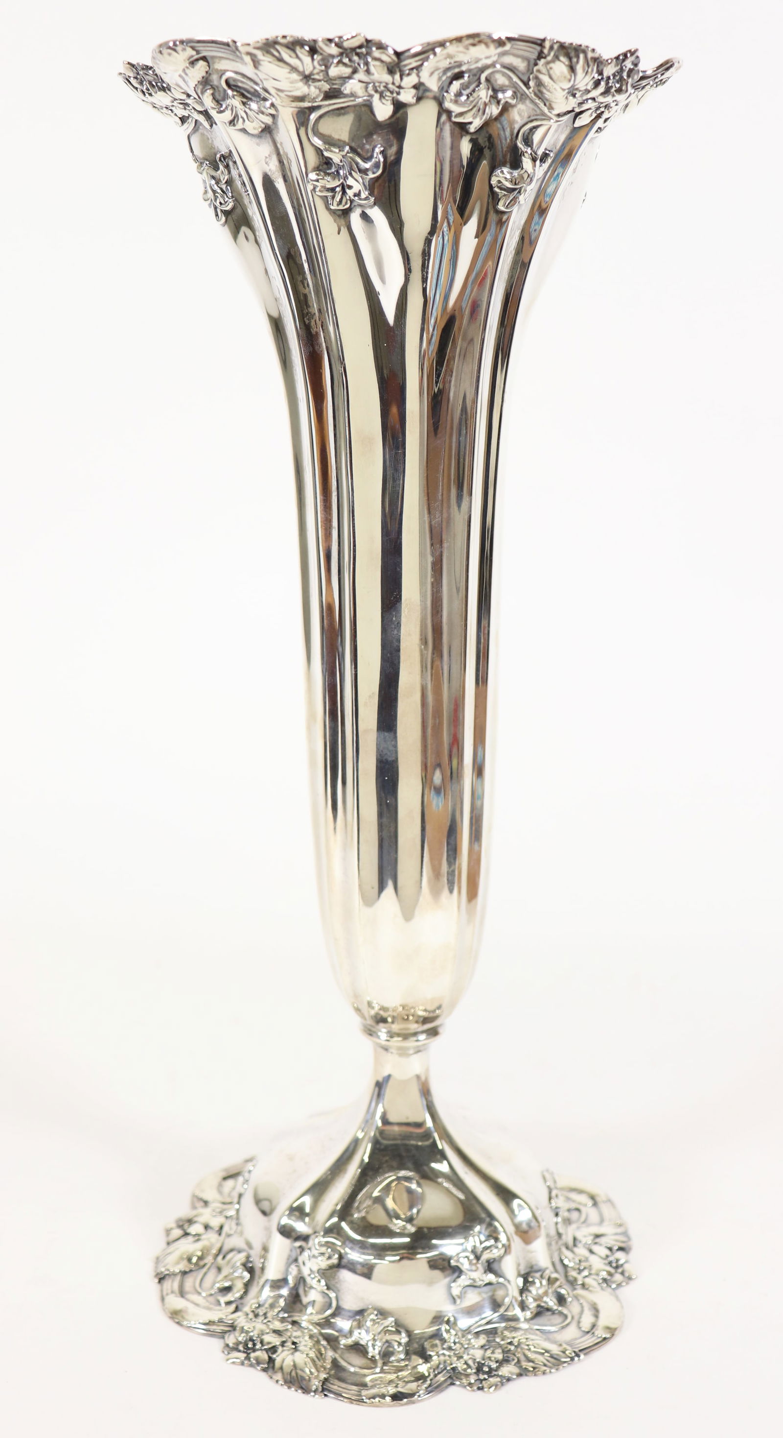 Whiting Sterling Silver "violet" Tall Vase Auction