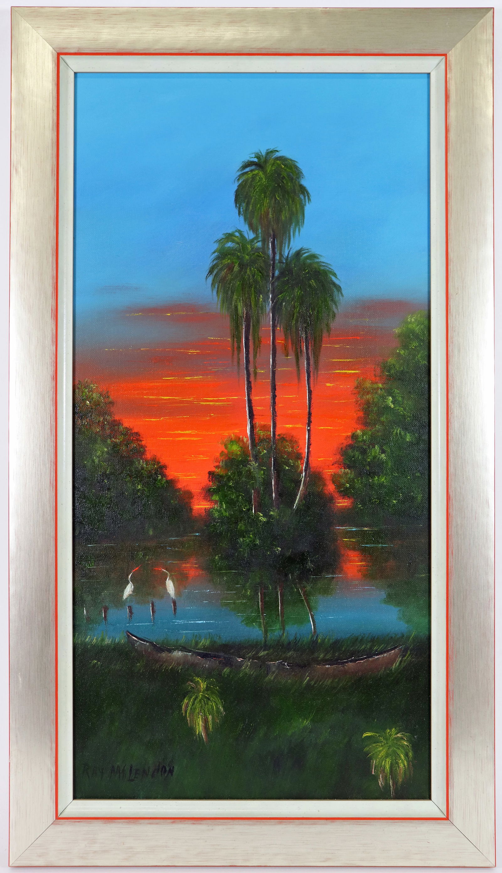 Ray Mclendon Florida River Sunset Painting Auction