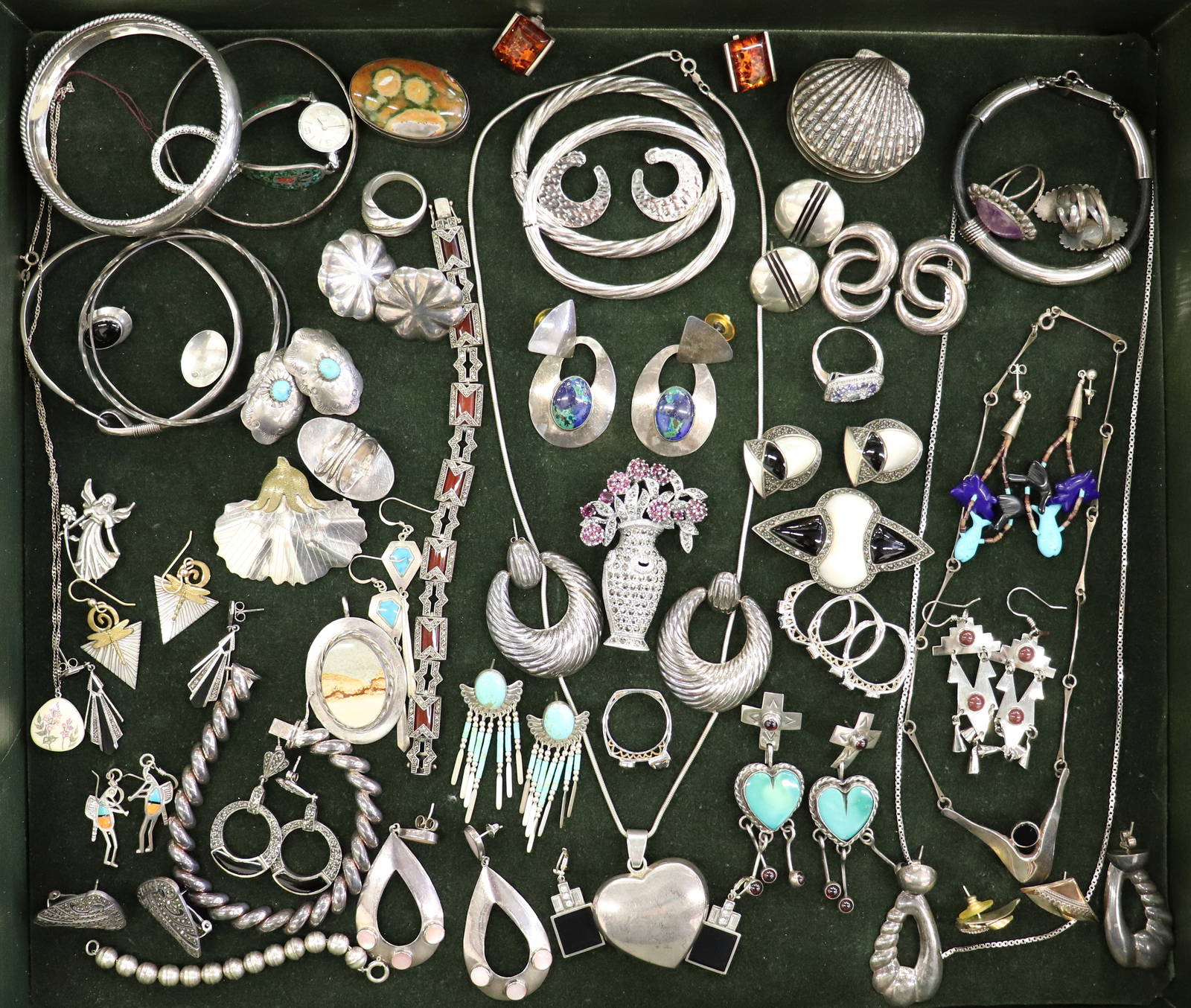 Vintage Sterling Silver Jewelry Collection Auction
