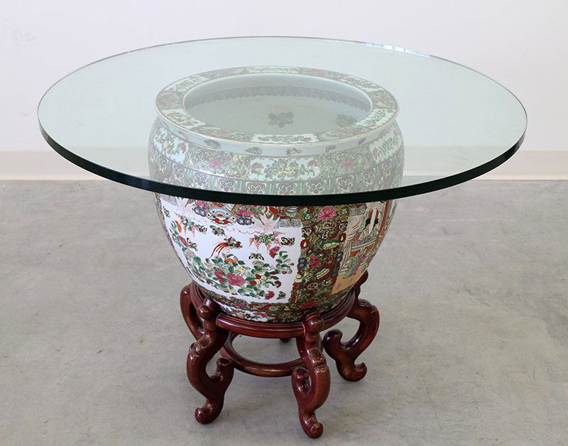 CHINESE FISH BOWL TABLE