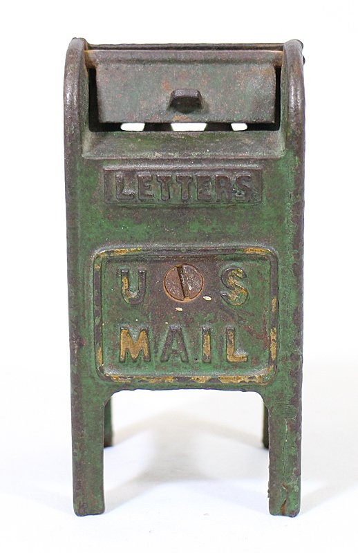 HUBLEY CAST IRON TOY MAILBOX BANK
