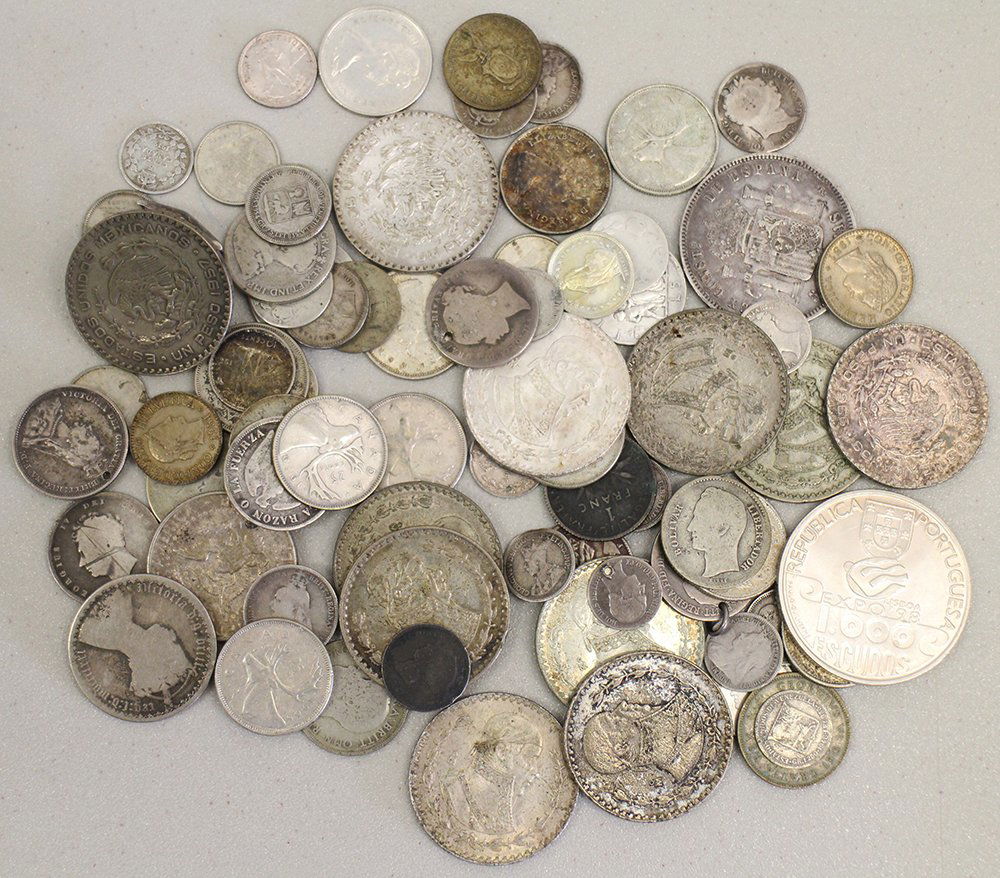 15 Ounces Of Foreign Silver Coins