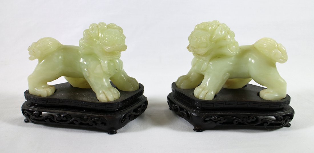 (2) Chinese Jade Foo Dogs