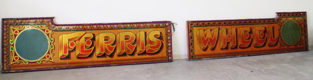 FRED FOWLE FERRIS WHEEL CARNIVAL SIGN