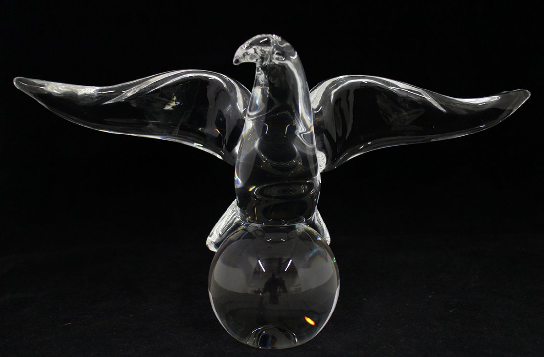 STEUBEN CRYSTAL EAGLE ON BALL
