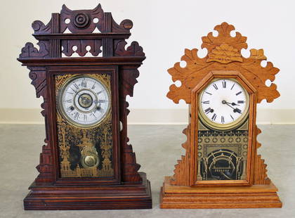 (2) Antique Clocks Ginger Bread Clock